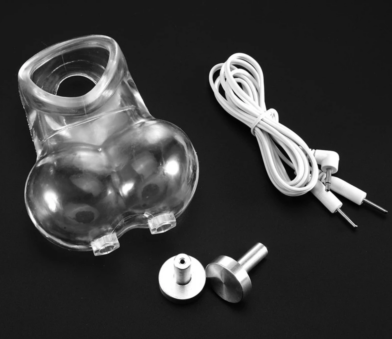 Silicone Electric Shock Testicle Cage and Controller – BallbustingToys.com